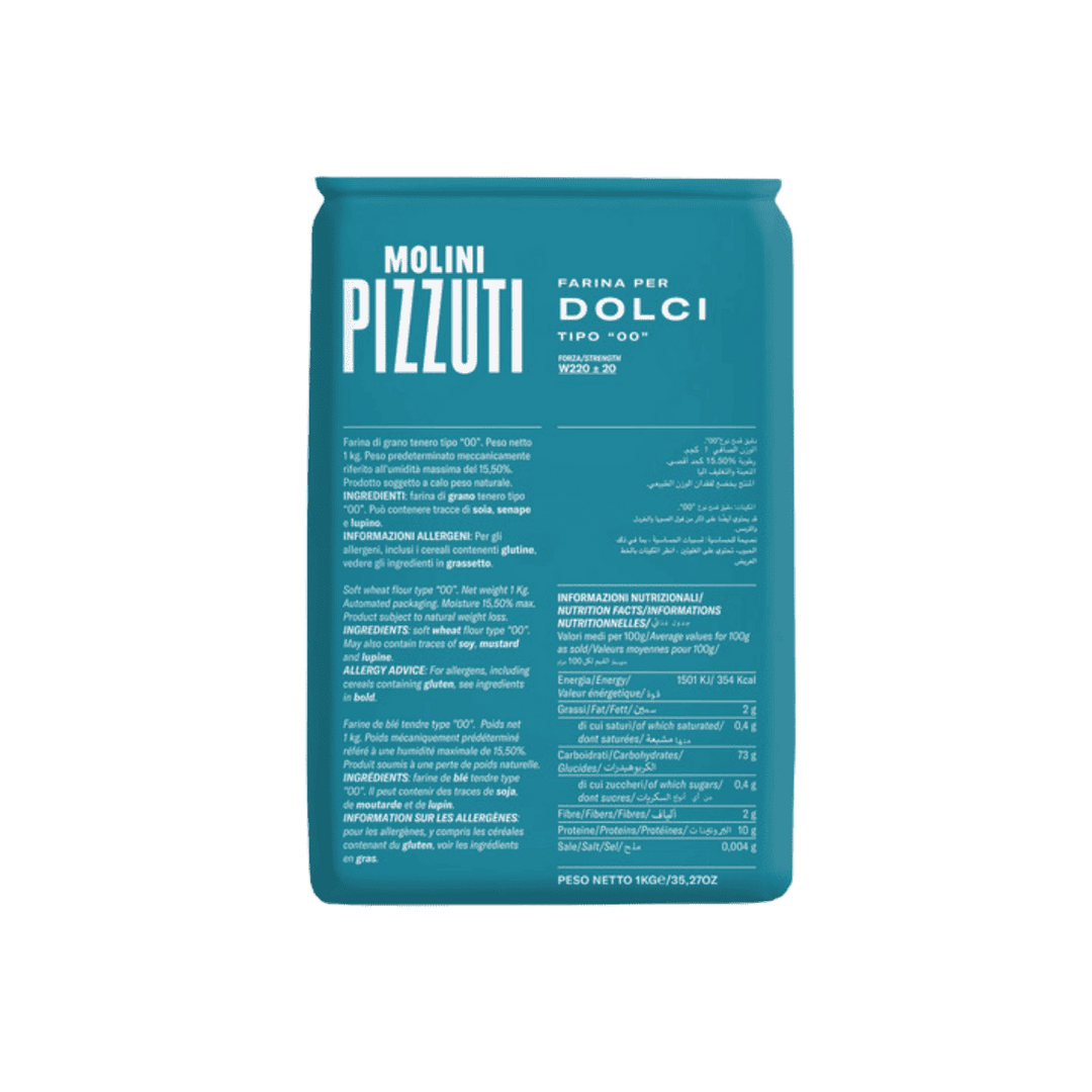 Molini Pizzuti Tipo 00 Flour for Pastry, Cookies & Cakes (1kg/2.2lbs ...