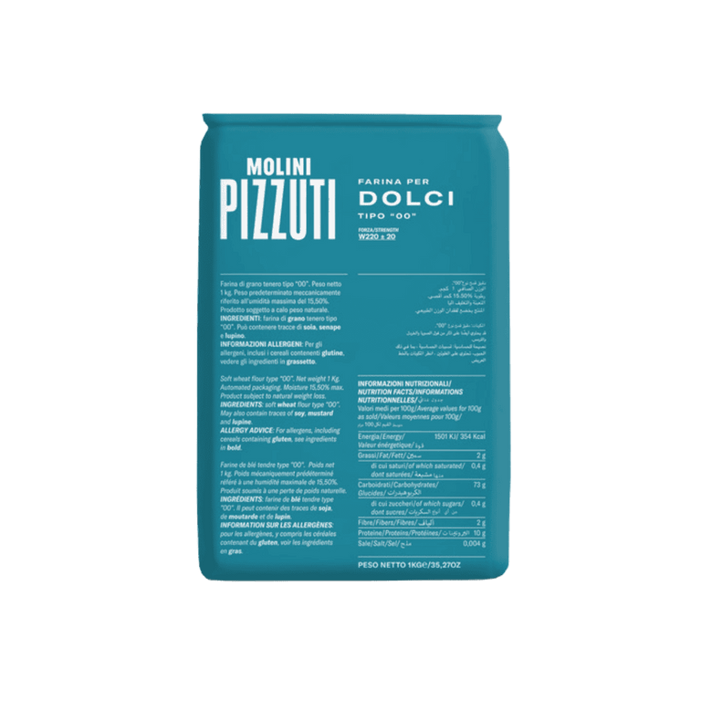 Molini Pizzuti Tipo 00 Flour for Pastry, Cookies & Cakes (1kg/2.2lbs ...